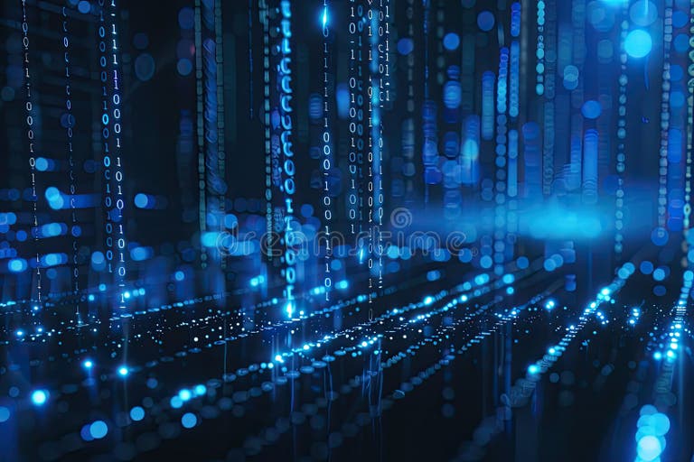 Dynamic Blur Light with Binary Code Zero and One Computer Language ...