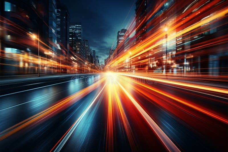 Dynamic Blur Light Trails on Moving Background Create Captivating Night ...
