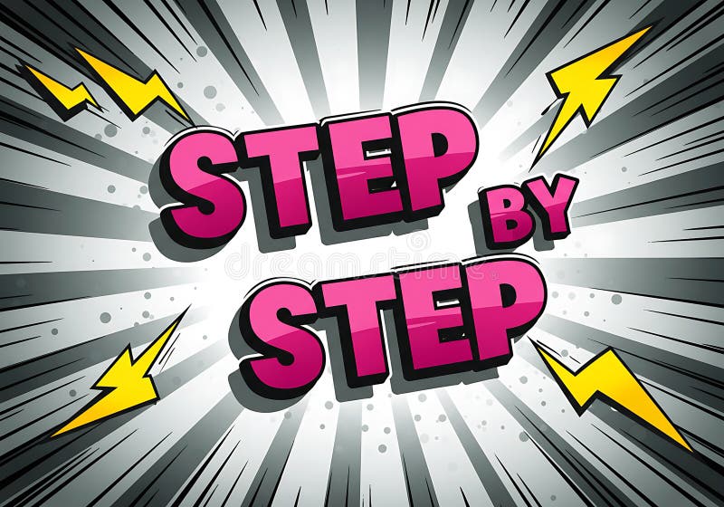 Dynamic Bold Comic Style Step by Step Graphic Design Art Stock ...