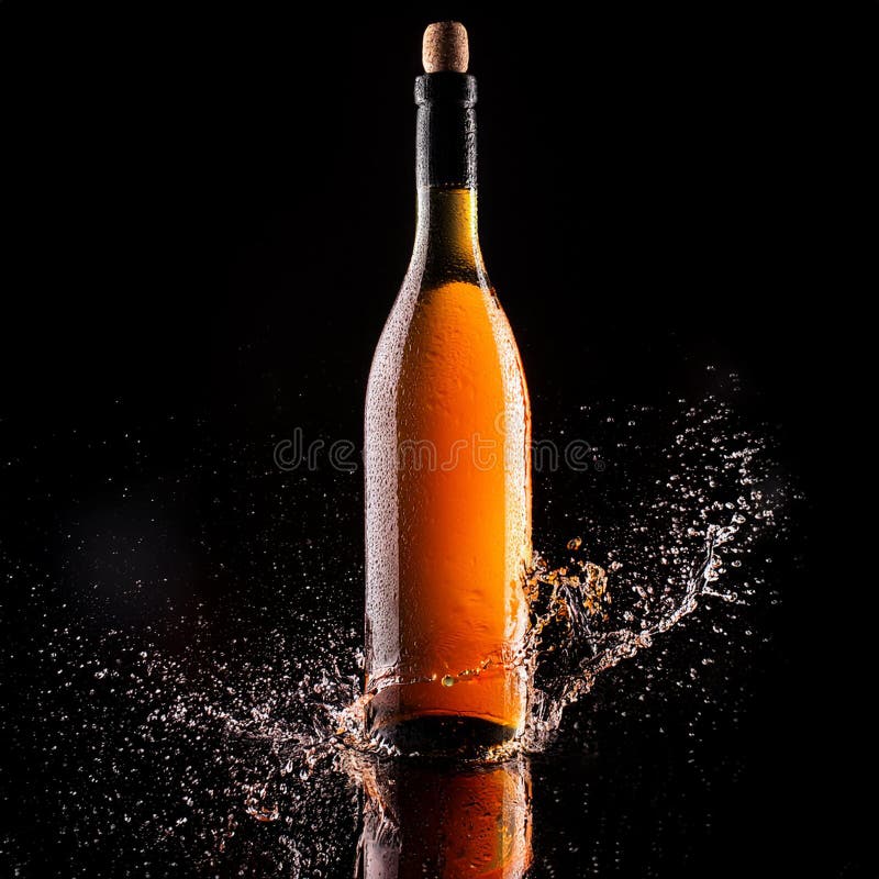 A Dynamic Bottle Splash Displaying a Beautiful Golden Liquid for a ...