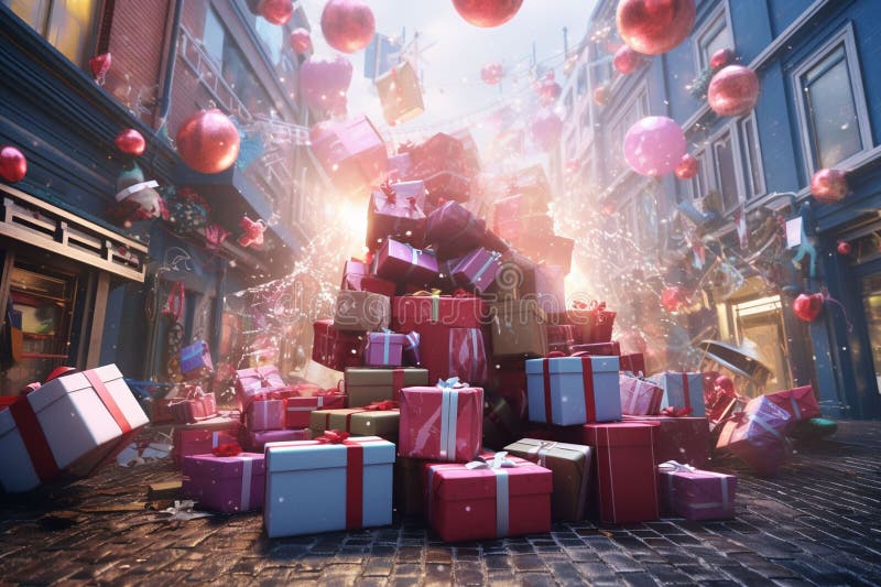 Dynamic Boxing Day Scenes Capturing the Energy Stock Illustration ...