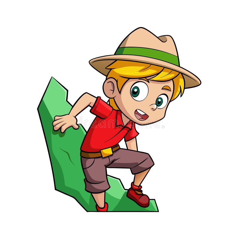 Dynamic Boy Character in Adventure Stock Vector - Illustration of ...