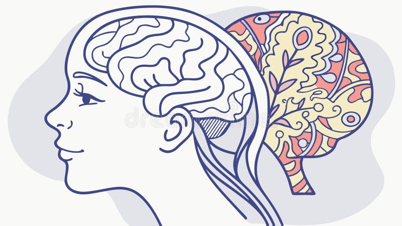 Dynamic Brain with Intricate Swirling Patterns, Vector Design ...