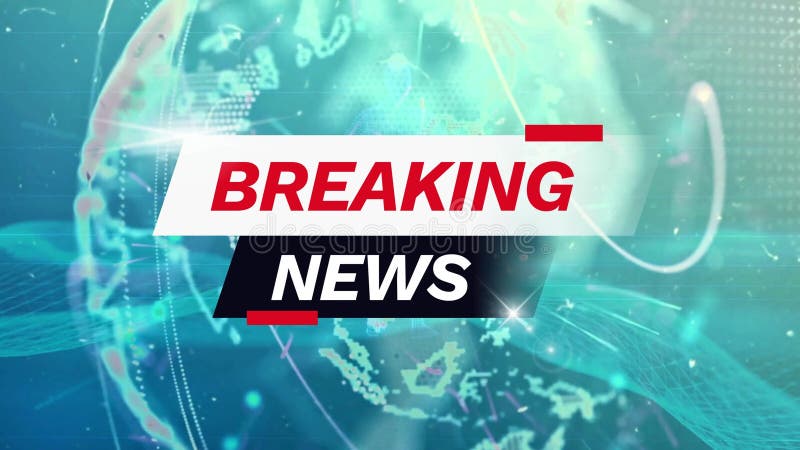 Breaking News Header with Digital Globe and Red-White Colors. Stock ...