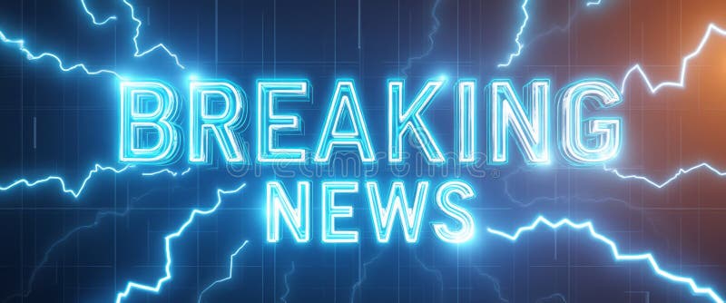 Dynamic Breaking News Graphic with Electric Blue Lightning Stock Image ...