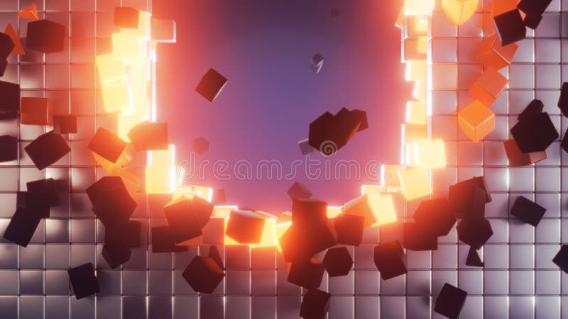 Dynamic Breakthrough a Vibrant Energy Burst that Explodes through Digital Walls of Imagination ...