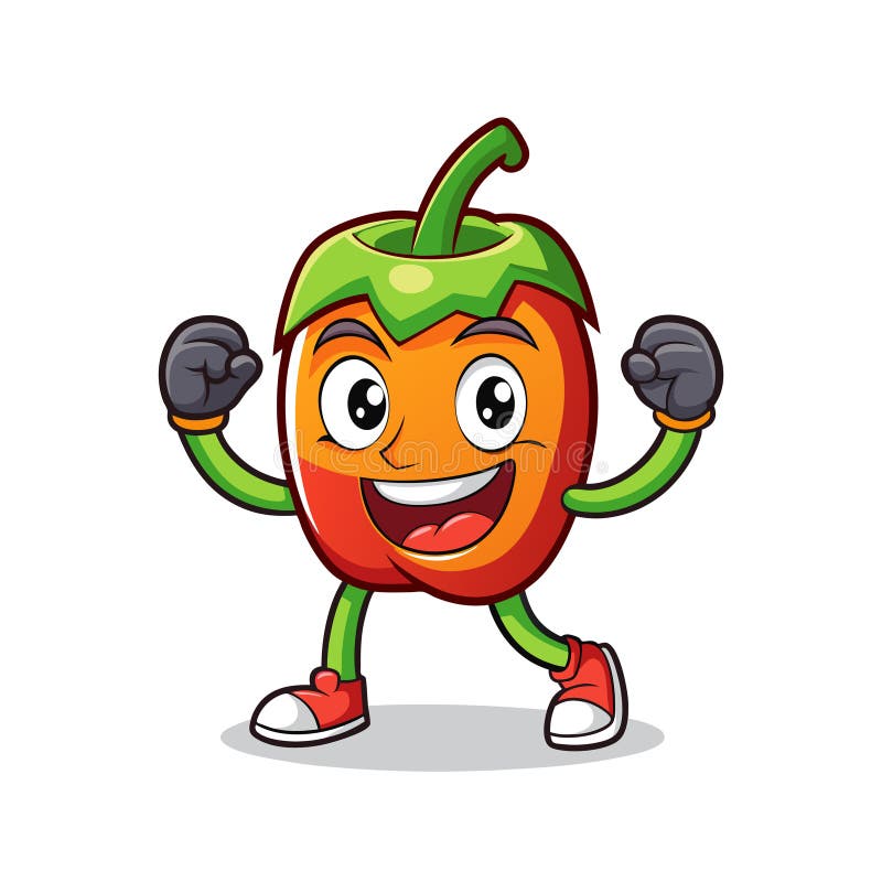 Dynamic Breathless Bell Pepper Design Stock Photo - Illustration of ...