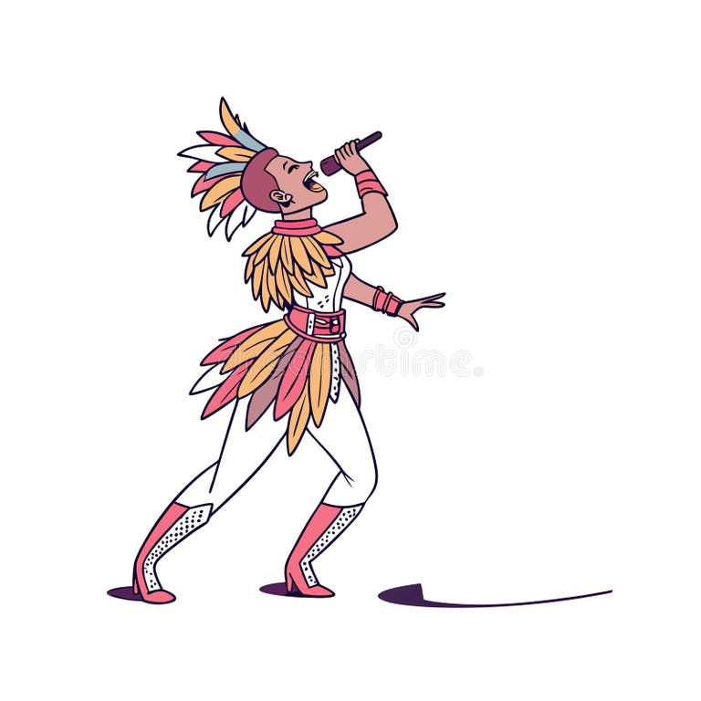 Dynamic Broadway Singer Character Stock Vector - Illustration of design ...