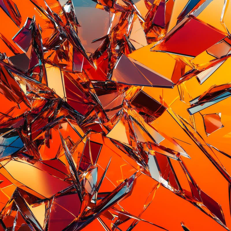 A Dynamic Broken Glass Texture Creating an Abstract Design on a Bold ...