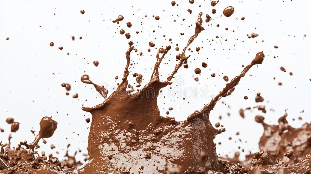 Dynamic Brown Mud Splash with Flying Droplets in Action Stock Photo ...