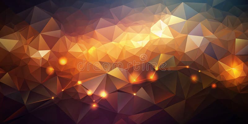 Dynamic Brown Polygonal Abstract Background with Sparkling Bokeh Lights ...