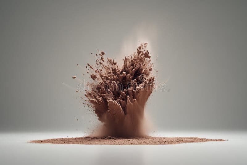 Dynamic Brown Powder Explosion Art Stock Illustration - Illustration of ...