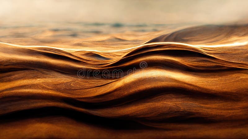 Dynamic Brown Waves As Background - Artificial Art Stock Illustration ...