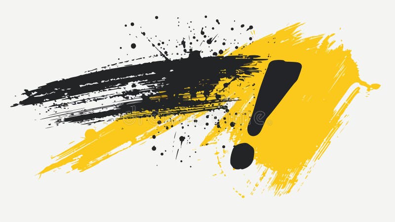 Dynamic Brush Stroke Design with Exclamation Mark and Space for Text ...