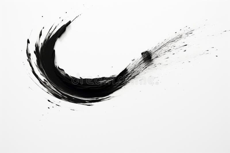 Dynamic Brush Strokes: Abstract Macro Calligraphy in Minimalist Studio ...