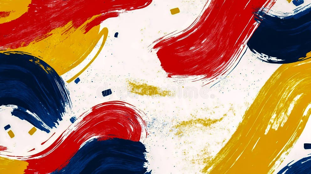 Dynamic Brushstroke Pattern in Bold Primary Stock Illustration ...