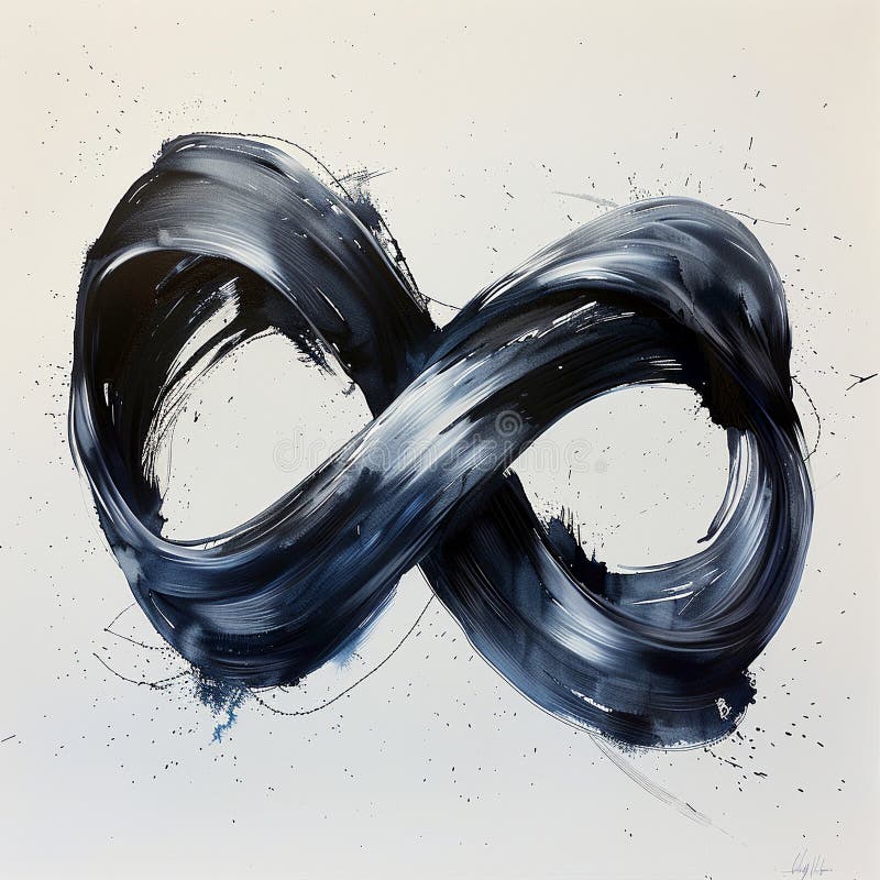 Dynamic Brushstrokes Create a Striking Infinity Symbol Against a Clean ...