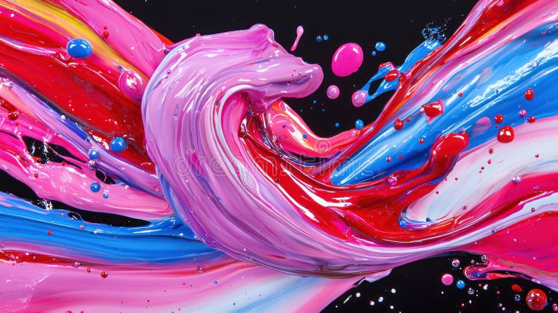 Dynamic Brushstrokes in Festive Colors Create Abstract Wave of Joy ...