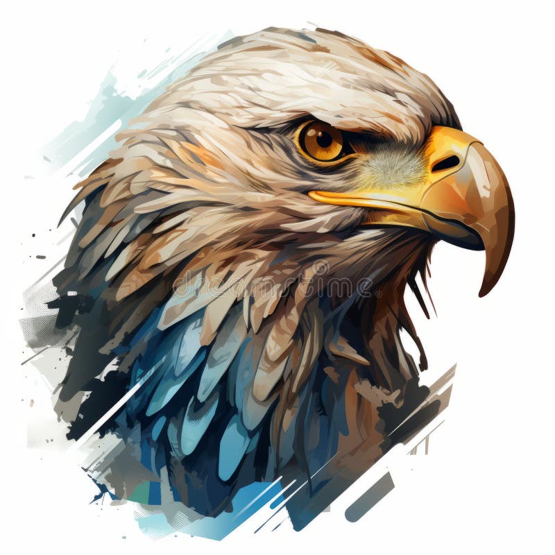 Dynamic Brushwork Digitally Painted Eagle Vector Illustration Stock ...