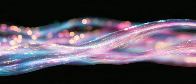 Dynamic Bubbles Overlay with Soft Trails and Motion Against a Black ...