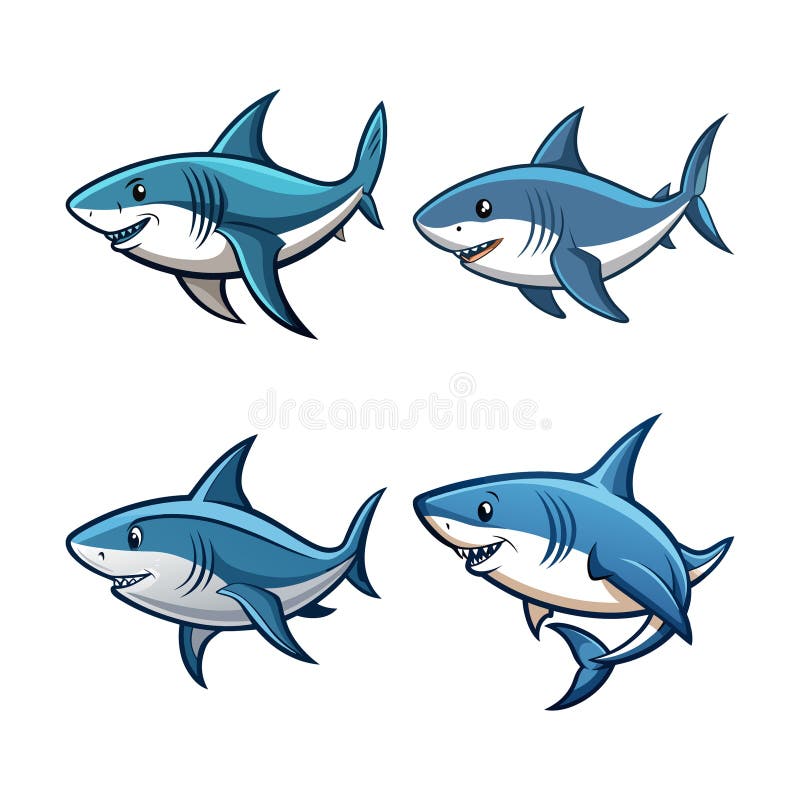 Dynamic Bull Shark Colorful Art Display Stock Vector - Illustration of ...
