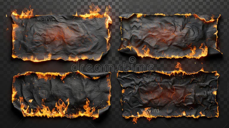 Dynamic Burnt Paper Elements: Realistic 3D Design Stock Photo - Image ...