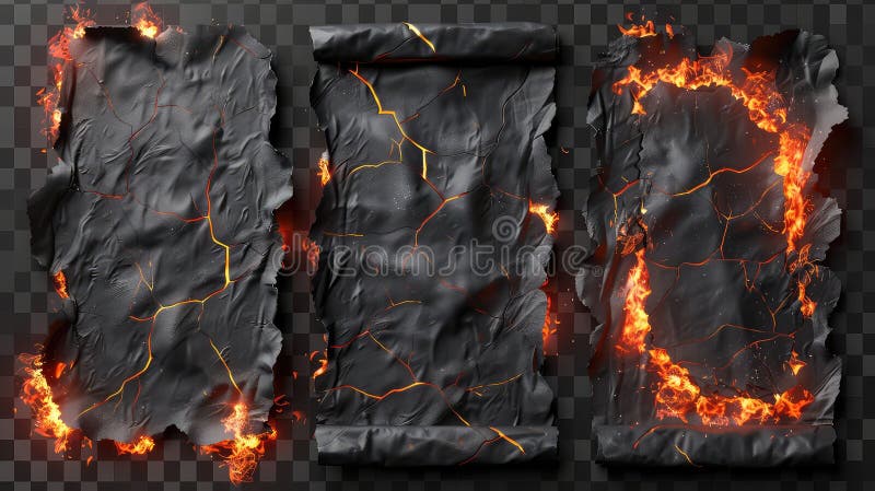 Dynamic Burnt Paper Elements: Realistic 3D Design Stock Image - Image ...