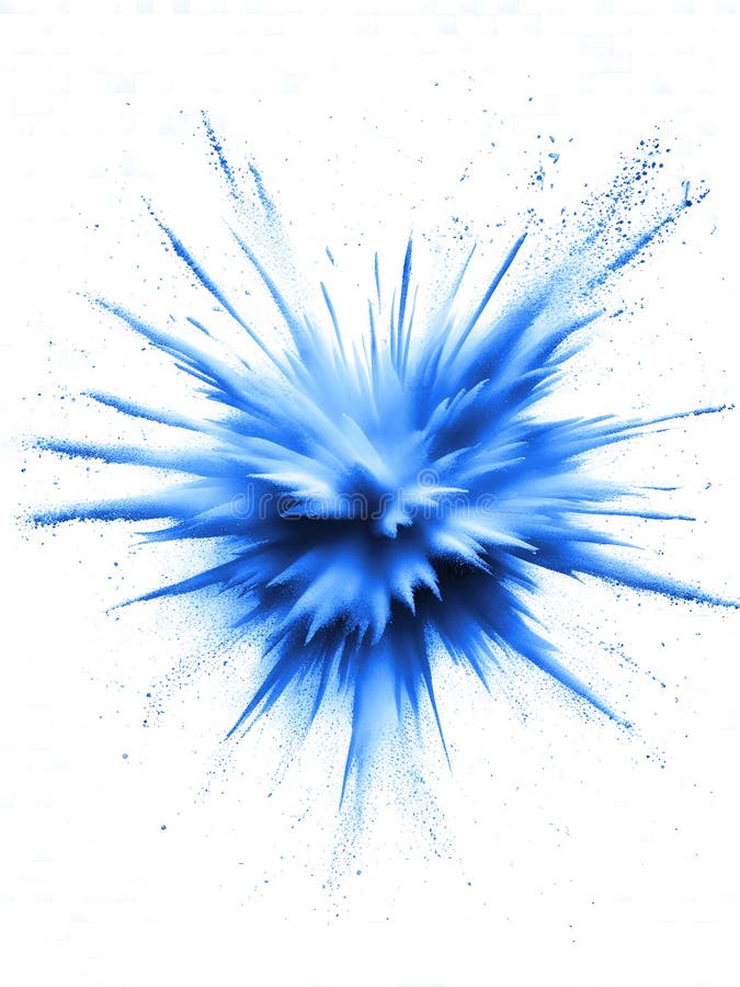 Dynamic Burst of Blue Powder Particles Creating a Vibrant Explosion ...