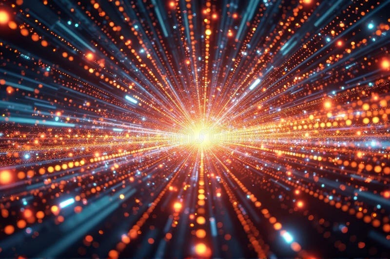 Dynamic Burst of Colorful Light Particles Creating a Stunning Bright ...