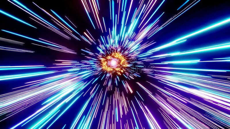 Dynamic Burst of Colorful Light Rays Resembling a Cosmic Explosion ...