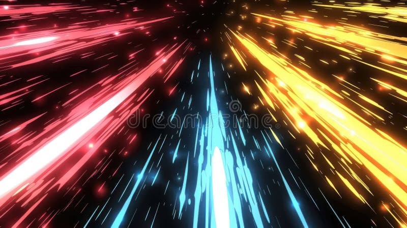 A Dynamic Burst of Colorful Light Streaks, Resembling Motion or Speed ...