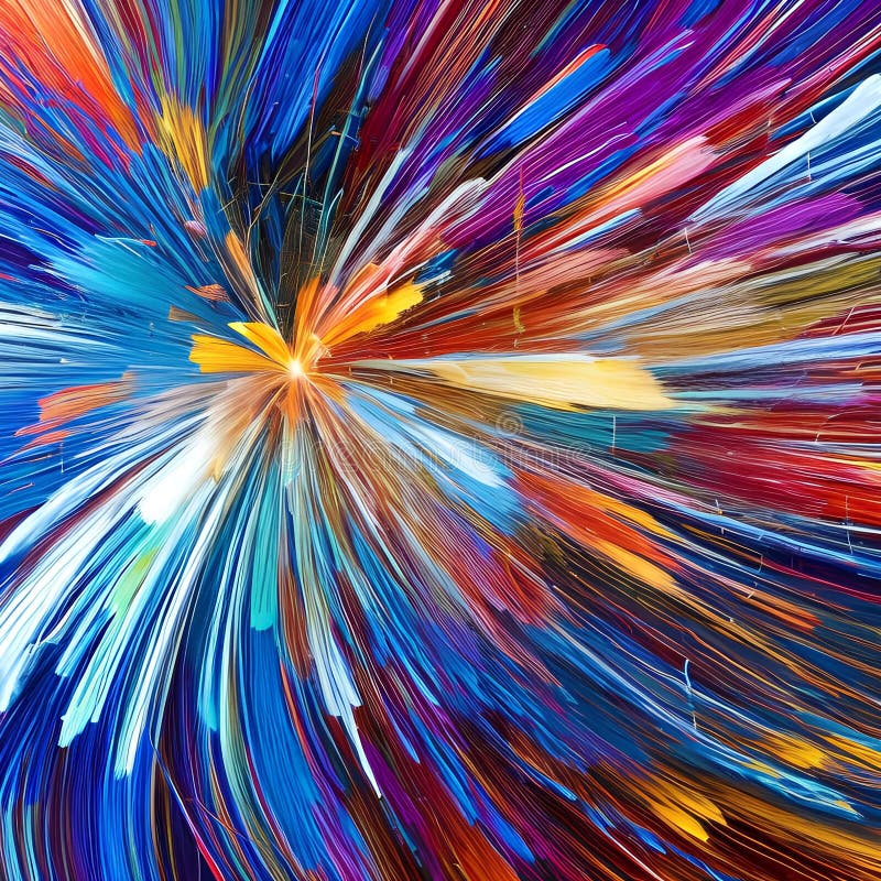 A Dynamic Burst of Colorful Paint Splatters and Brushstrokes, Creating ...