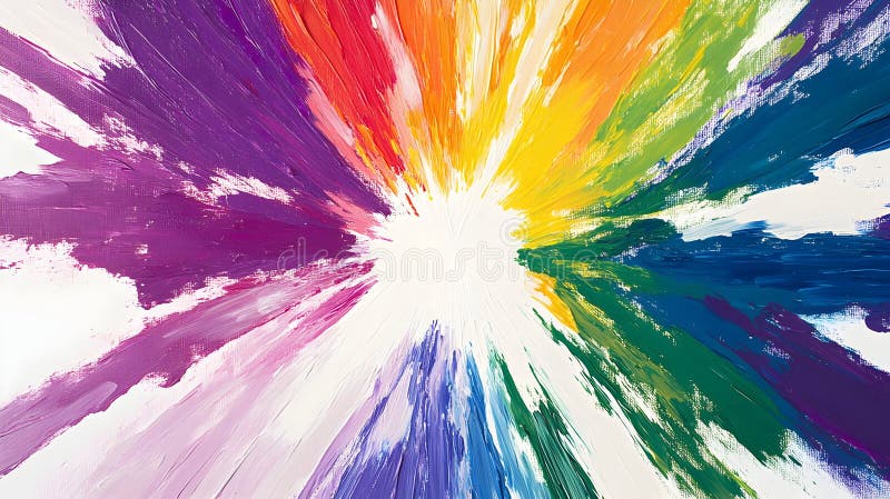 Dynamic Burst of Colorful Paint Strokes Forming Radiant Spectrum Stock ...