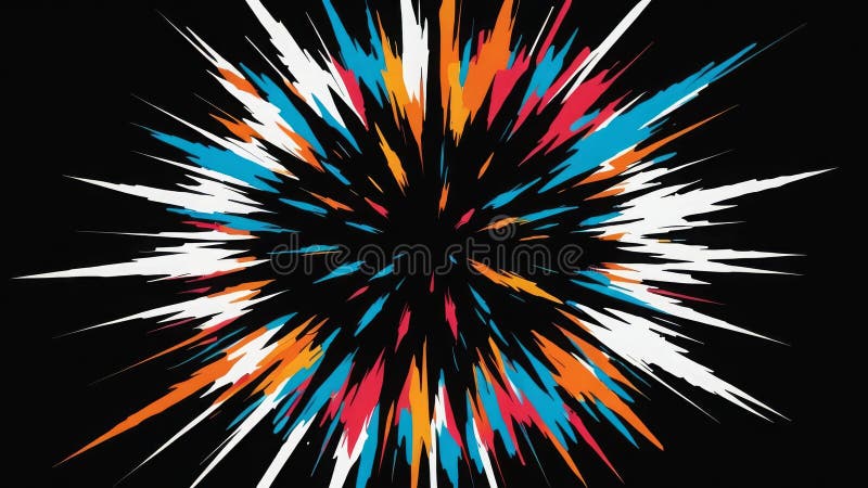 Dynamic Burst of Colorful Spikes on a Dark Background, Symbolizing ...