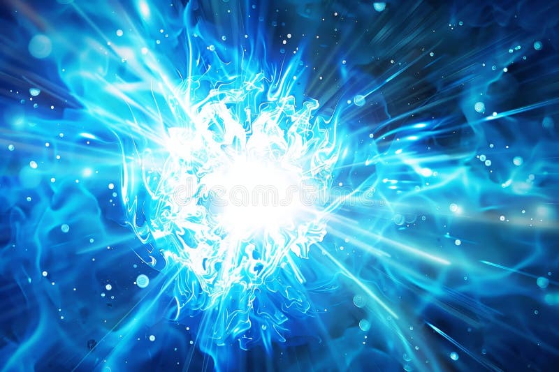 A Dynamic Burst of Electric Blue Light Against a Dark Backdrop ...