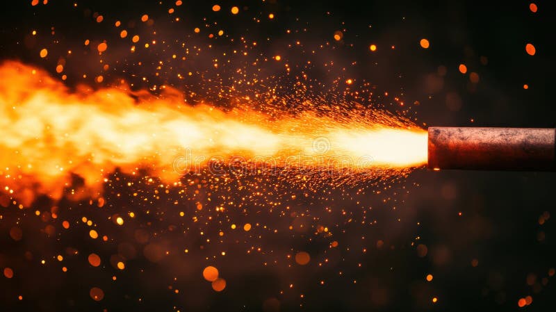 Dynamic Burst of Fire and Sparks Highlighting Intense Energy and ...