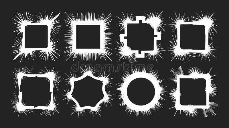 Dynamic Burst Frame Designs for Creative Projects Stock Vector ...
