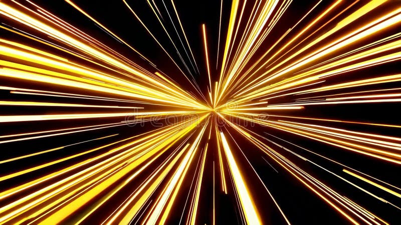 Dynamic Burst of Golden Light Rays on a Black Background, Energy and ...