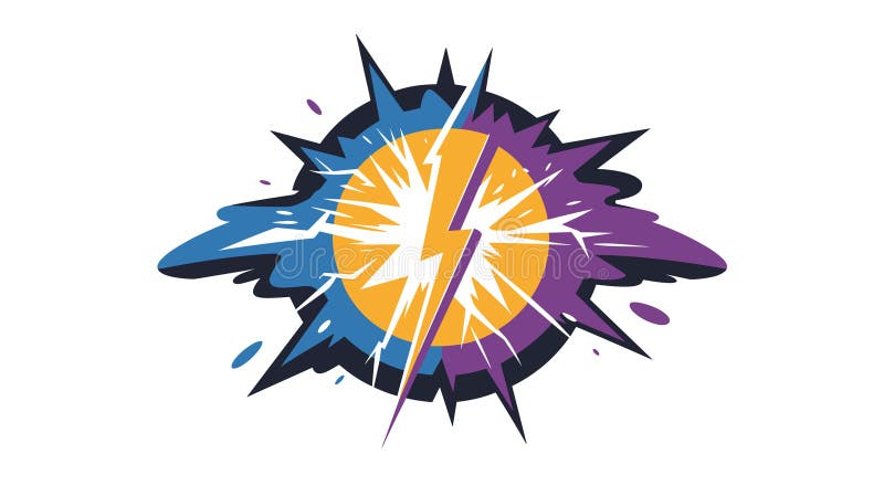Dynamic Burst Logo Design Featuring Lightning Bolt in Bold Colors Stock ...