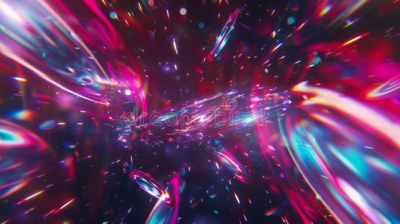 A Dynamic Burst of Psychedelic Neon Lights Creates a Mesmerizing Vortex ...
