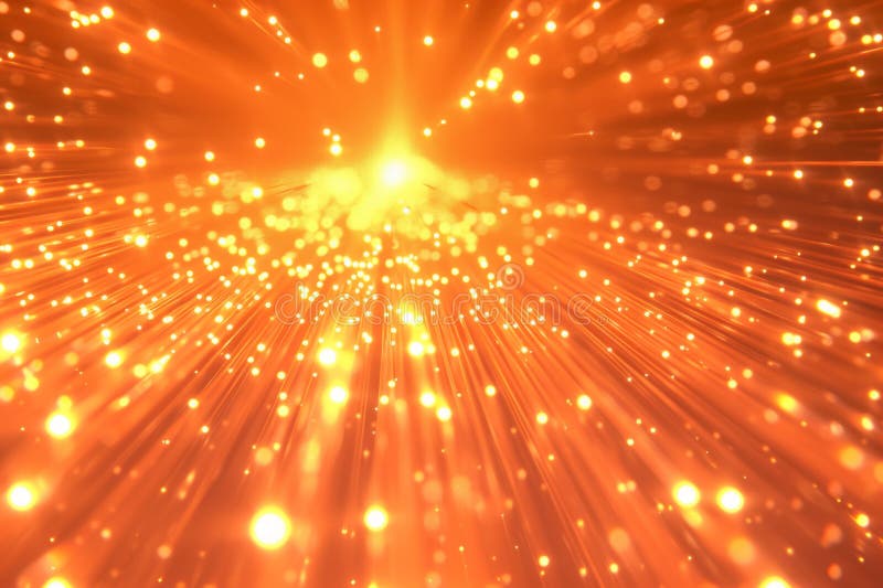 A Dynamic Burst of Radiant Orange Light with Beautiful Sparkles Creates ...