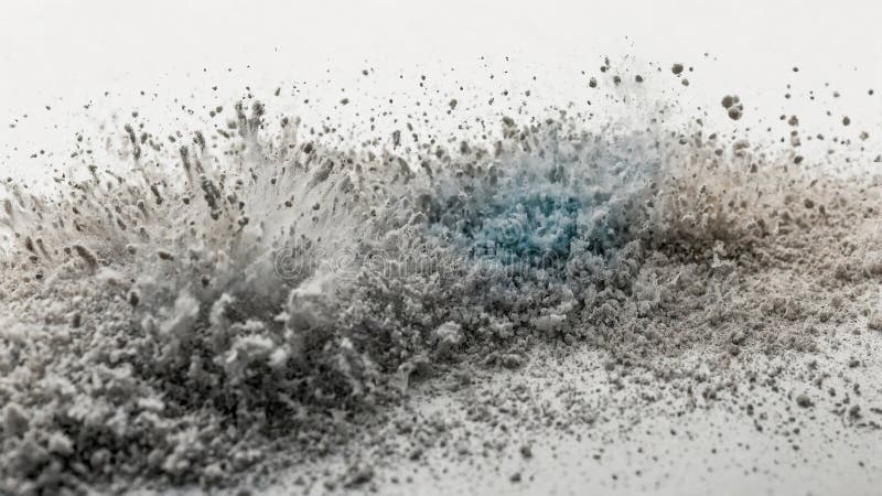 A Dynamic Burst of Small Particles Frozen in Motion, Showcasing a ...