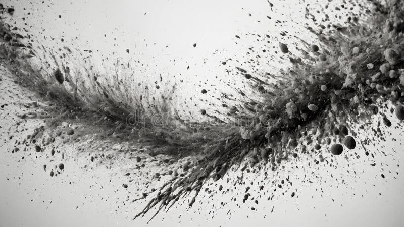 A Dynamic Burst of Small Particles Frozen in Motion, Showcasing a ...