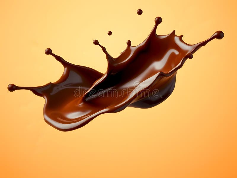 Glossy Chocolate Splash on Orange Canvas Stock Illustration ...