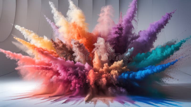Dynamic Burst of Vibrant Colors in Midair for Abstract Art Stock ...