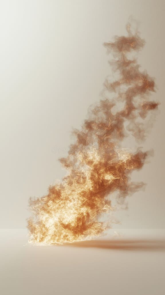 Dynamic Burst of Fire Flames on a Plain Background Stock Illustration ...