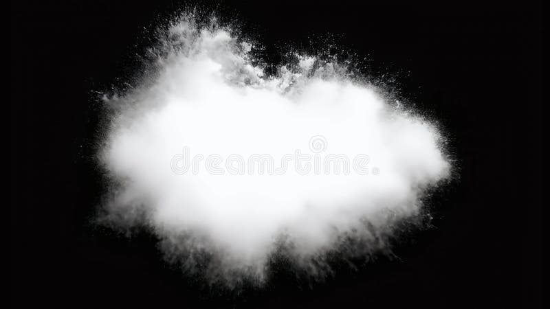 Dynamic Burst of White Powder Particles Spreading Outward Dramatically ...