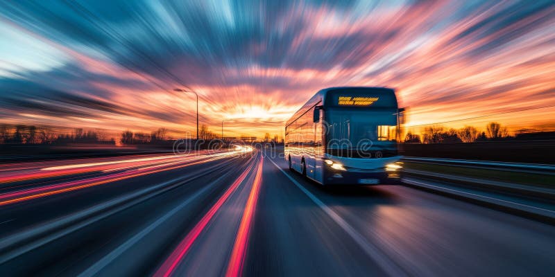Dynamic Bus Travel at Dusk Exploring a Blurred Perspective on the Citys ...