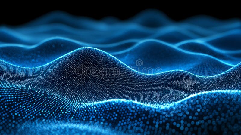A Dynamic Business Background Features Wave Lines, Flowing Particles ...