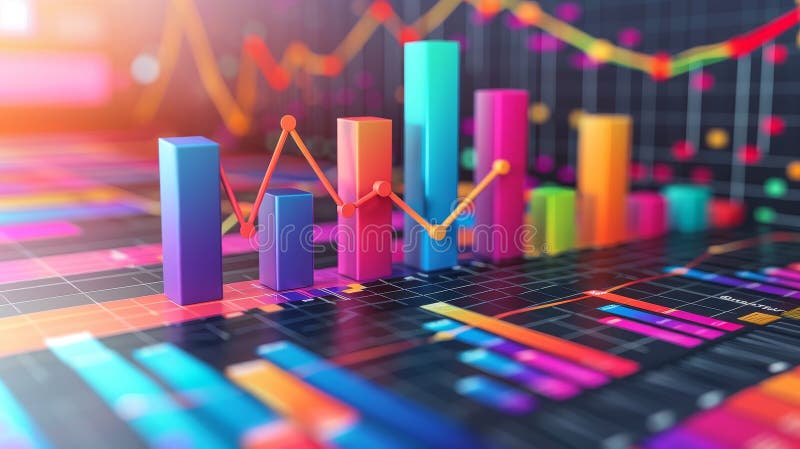 Dynamic Business Growth Graphs - Modern Digital Illustration with ...